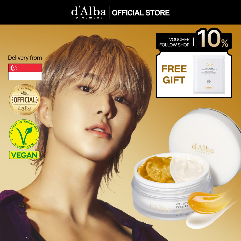 [Official] d'Alba_Store Italian White Truffle Double Serum & Cream 70g, customizable 2-in-1 ...