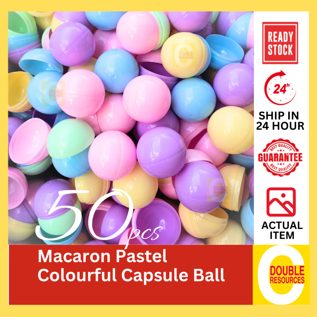50pcs 50mm 60mm 75mm Macaron Pastel Color Capsule Ball Lucky Draw Ball ...