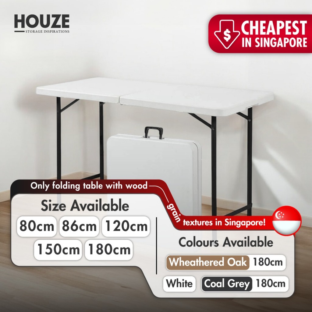 [HOUZE] 80cm | 86cm | 122cm | 152cm | 180cm HDPE Folding Table with ...