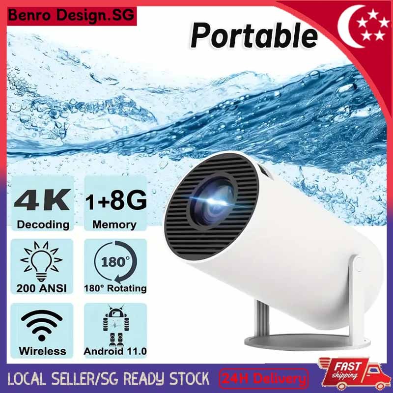 HY300 Mini Projector 4K Android 11.0 1080P 720 P 200ANSI Portable ...