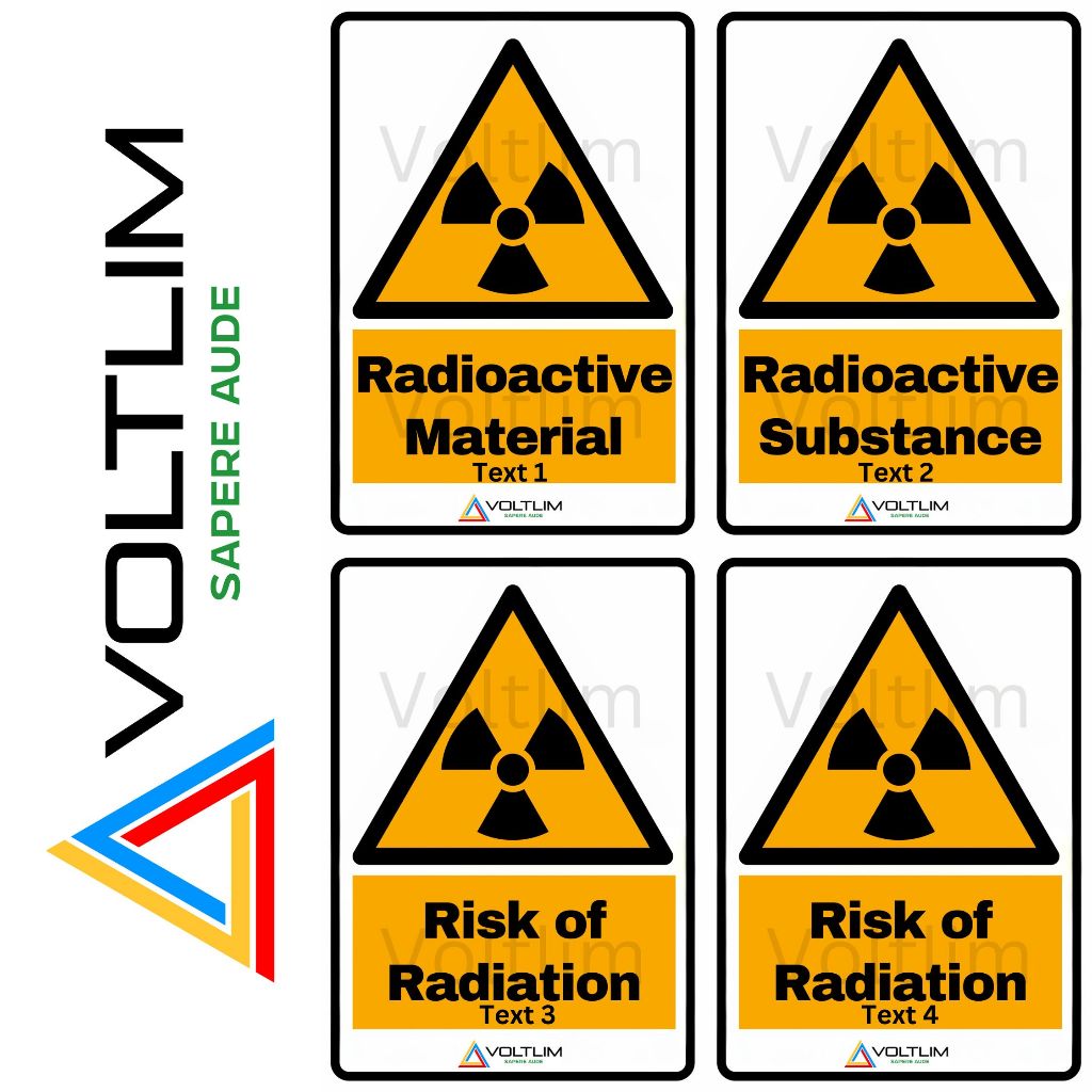 Radioactive Symbol Warning Sign Label Sticker (Various Texts & Sizes ...