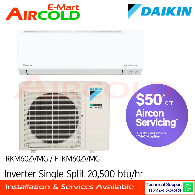 Daikin Inverter Single Split AirCon 21000BTU RKM60ZVMG/FTKM60ZVMG ...