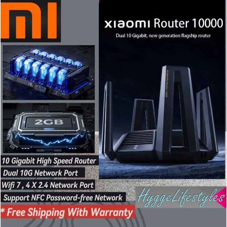 Xiaomi Router 10000 10 Gigabit Router WIFI 7 10G Network Port 2GB RAM ...