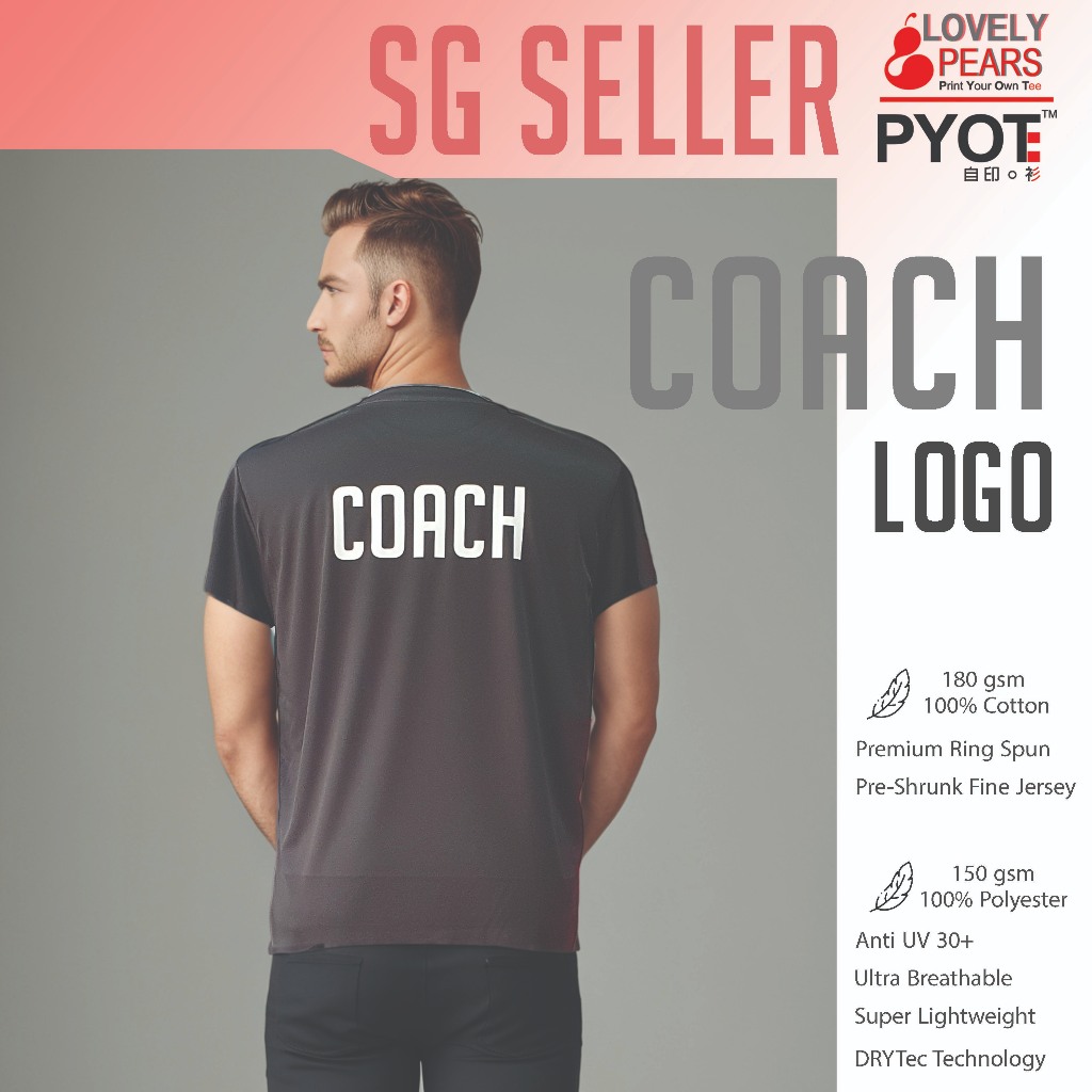 [Coach] Black Round Neck & Polo T-shirts (Support SG Local) | Shopee ...
