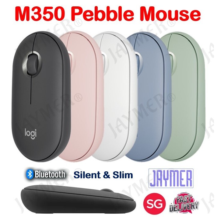 [SG STOCK] M350 Mini Pebble Wireless Silent Mouse 2.4GHz Bluetooth USB Optical 1000DPI For ...