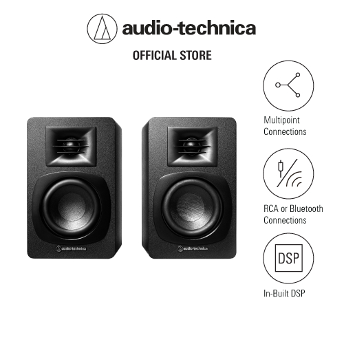 Audio-Technica AT-SP3X Bookshelf Speakers - Compact Design, Powerful 3W ...
