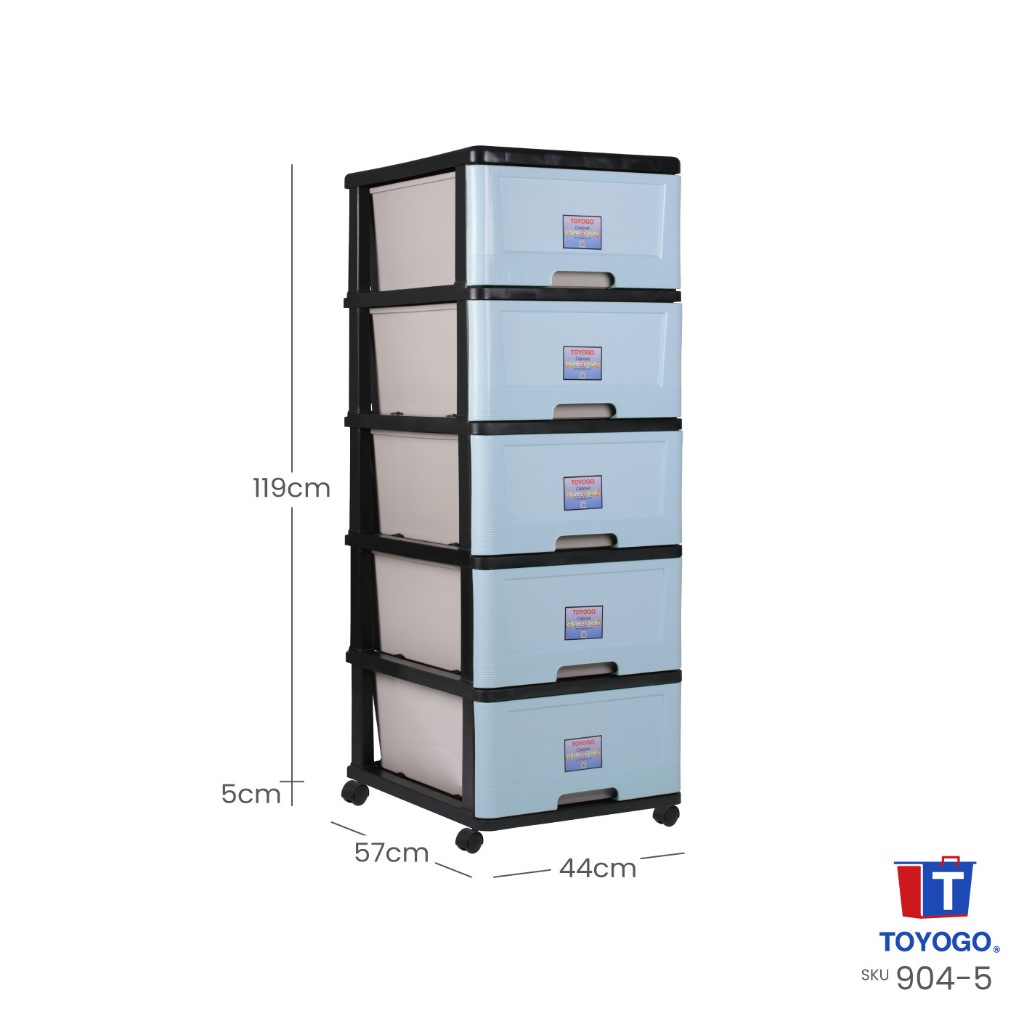 Toyogo 904-5 Plastic Storage Cabinet / Drawer W/Wheels | Shopee Singapore