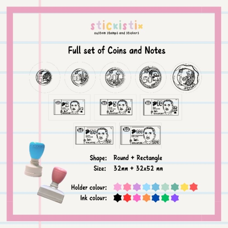 Money | Singapore Coins and Notes Stamp(s) | Mathematics | 32x52mm and ...