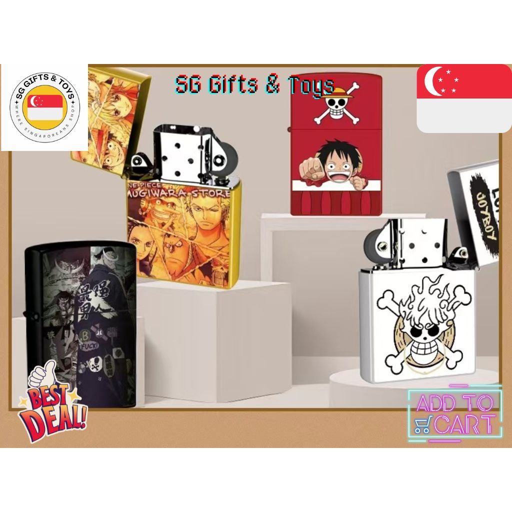 SG Local Seller One Piece Flip lighter/Pirate King/Ace /Luffy /One ...