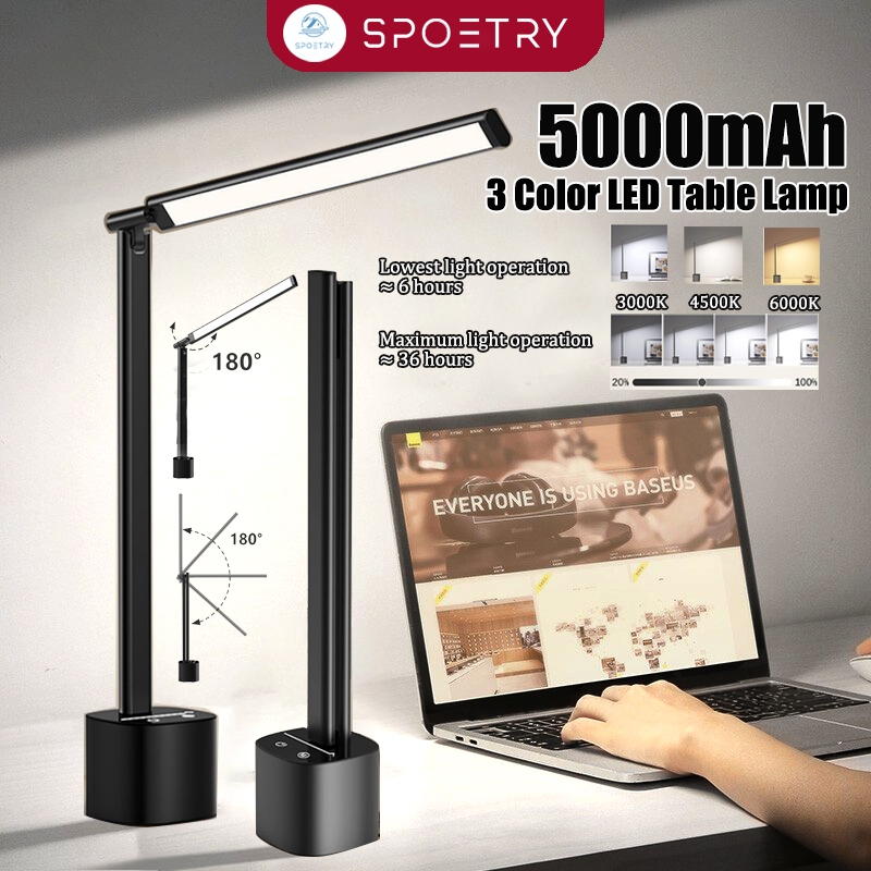 Foldable LED Desk Lamp 5000mAh For Office & Study Rechargeable Desk ...