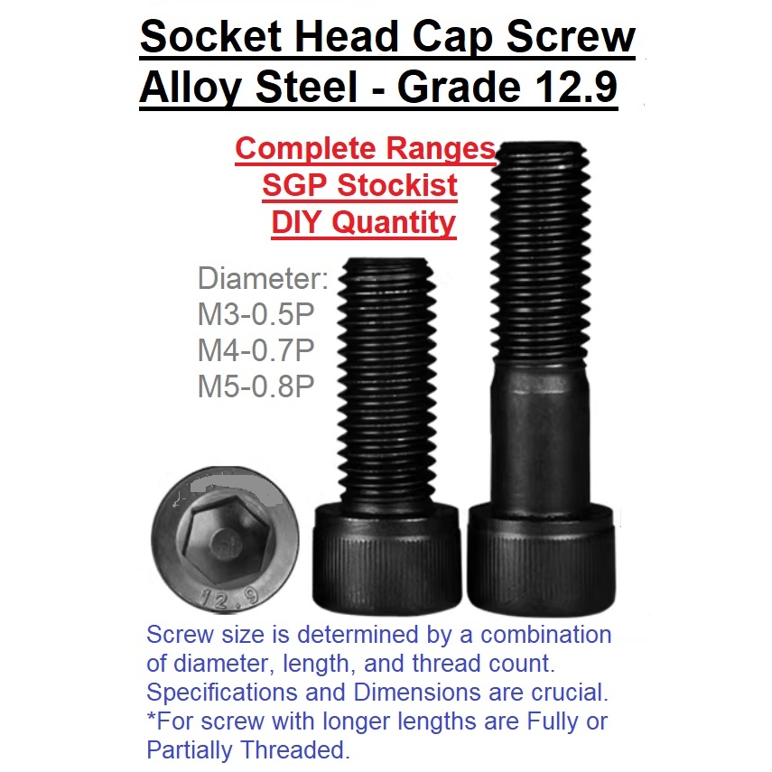 Allen Screw Metric thread - M3, M4, M5, - Socket Head Cap Screw Full ...