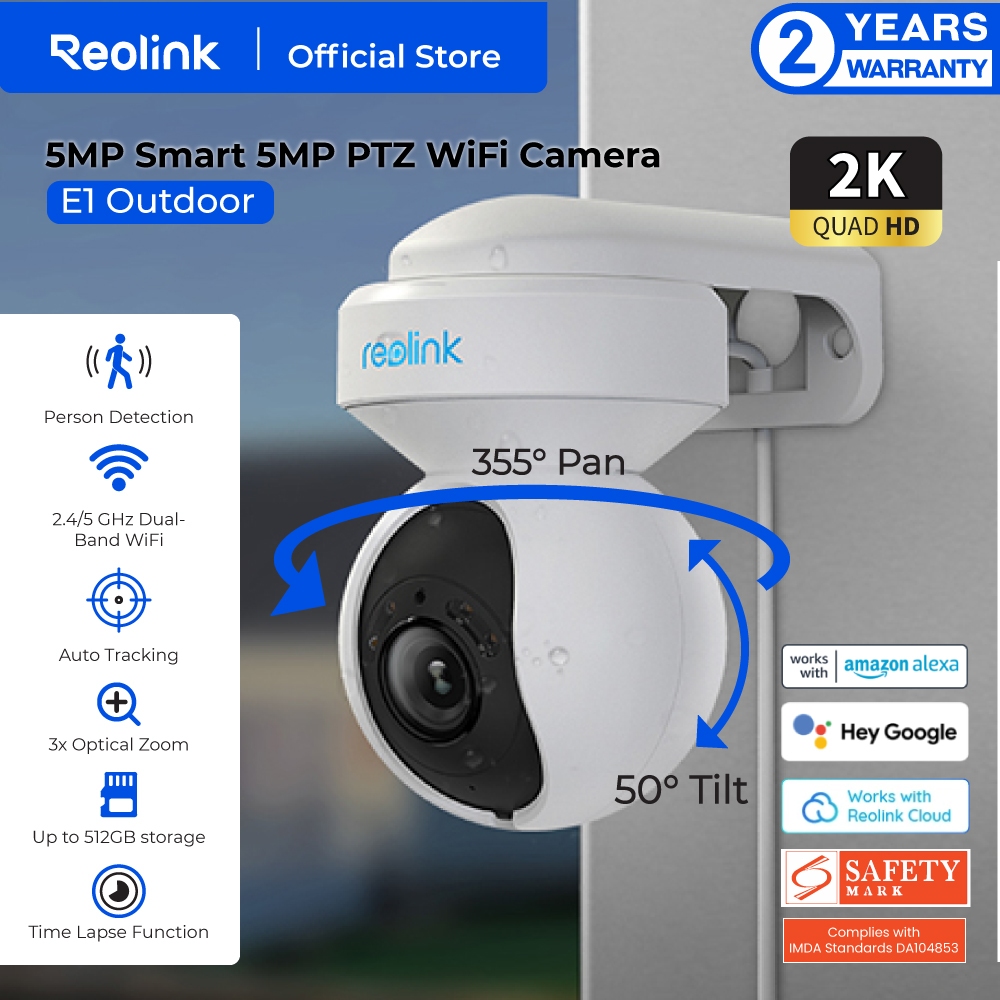 Reolink E1 Outdoor : Time Lapse 5MP HD Dual-Band Wi-Fi Camera, Motion ...
