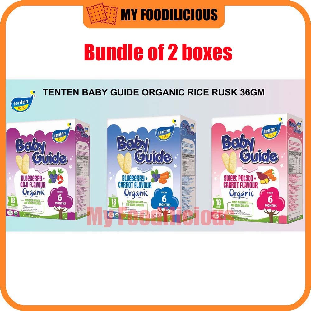 Tenten Baby Guide Organic Rice Rusk 36g for 6 Months+ | Shopee Singapore