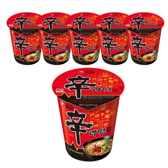 Nongshim Shin Ramyeon Cup Noodles, 65g, 6 cups From Korea | Shopee ...