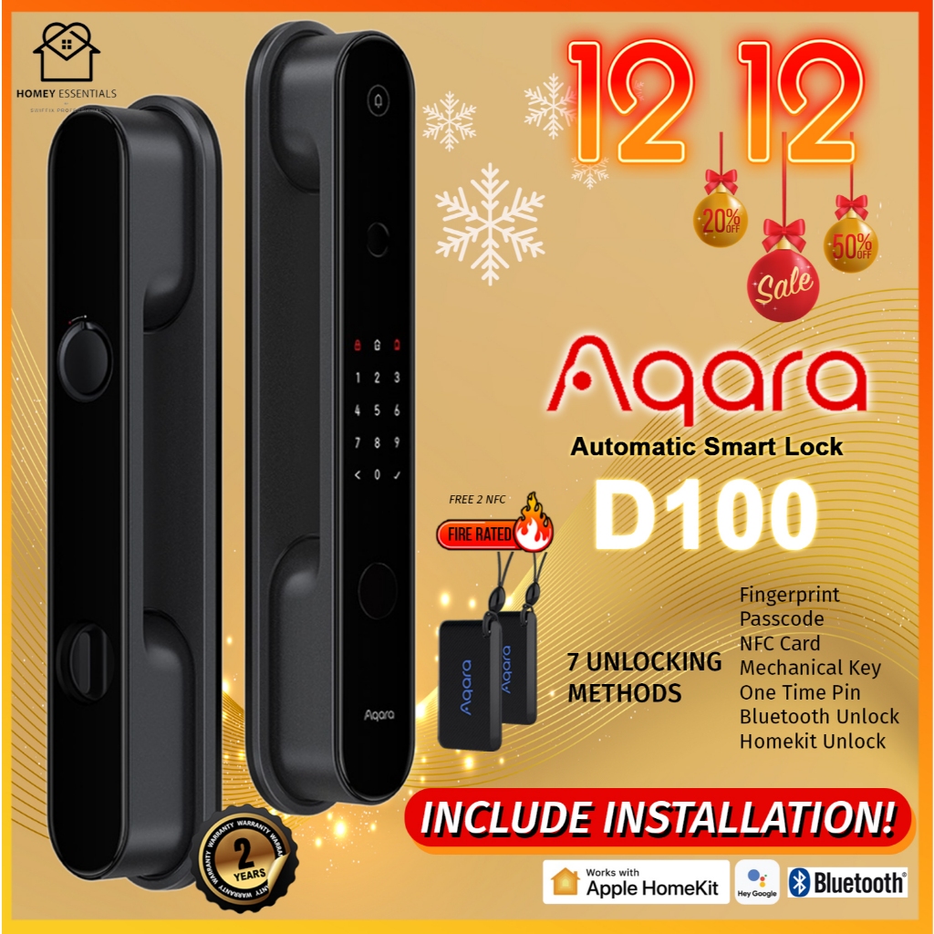 🔥Aqara D100 Smart Door Lock | 2 Years Aqara Warranty | SG Local | Free ...