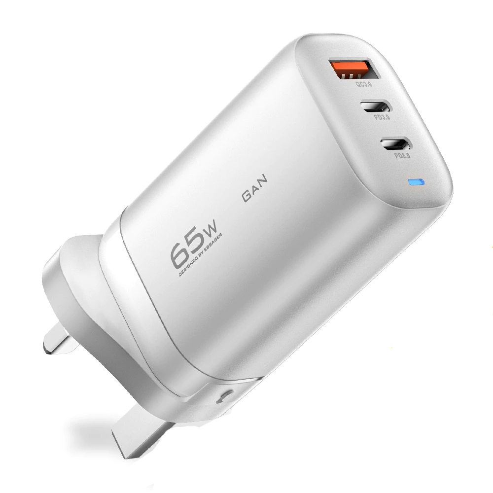 FAST CHARGER 65W UK PLUG GaN QUICK CHARGE QC 3.0, PD3.0, Type C ...