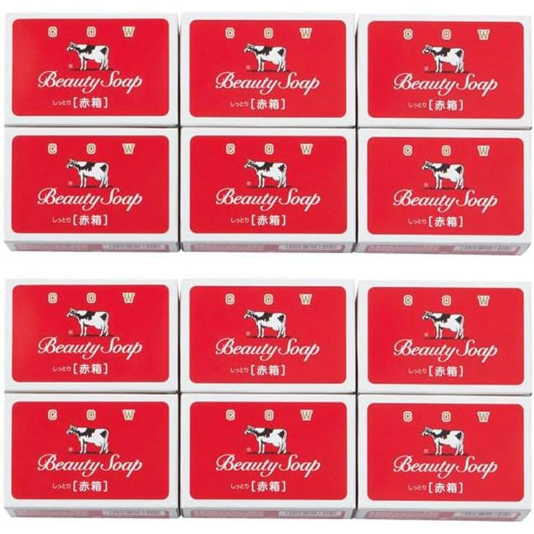 Cow Brand Milk Soap, Red Box, 100g x 6 pieces×2pack. moist and creamy ...