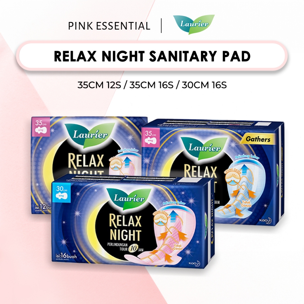 Laurier [Bundle of 4/9/1 ctn] Laurier Sanitary Pads Relax Night Series 30cm/35cm | Shopee Singapore