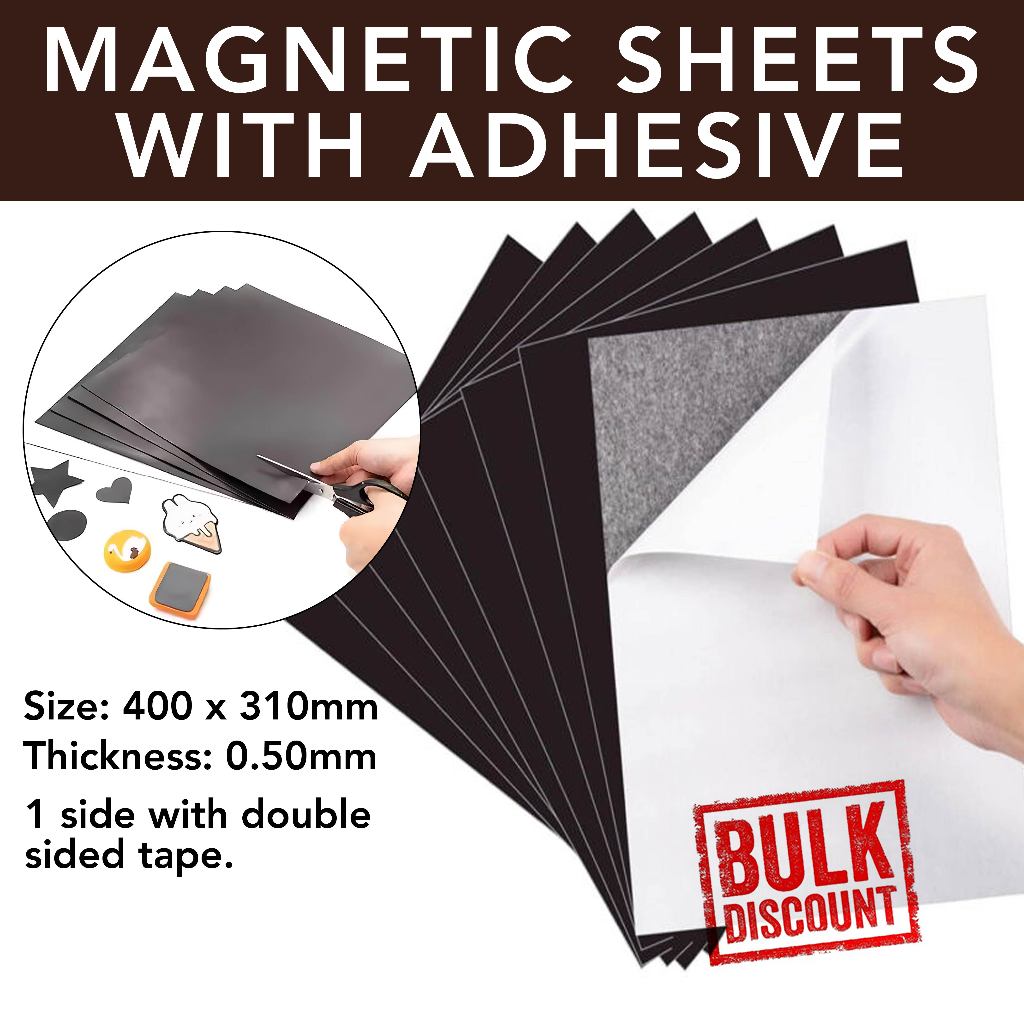 Magnetic Sheets with Sticker Adhesive backing for DIY Fridge Magnet ...