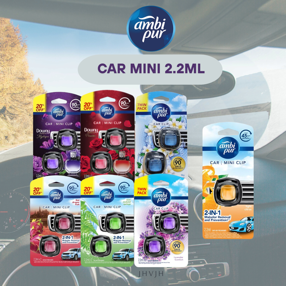 AMBI PUR CAR MINI CLIP 2.2ML - LAVENDER / NZ SPRING / SKY BREEZE / THAI ...