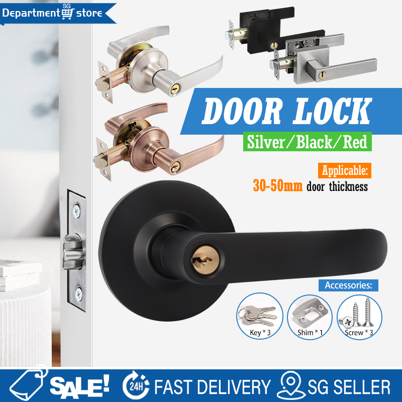 SG Tubular Lever Cylindrical Cylinder Door Lock Tombol Pintu Bilik ...
