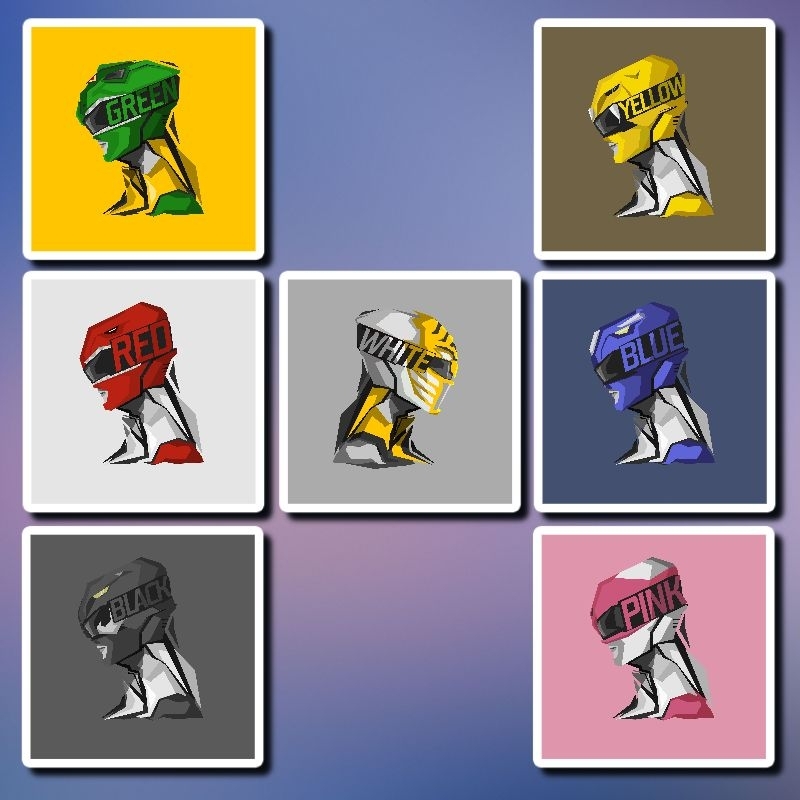 Power Rangers Mighty Morphin Sticker Set C1 Custom Motorcycle/Laptop ...