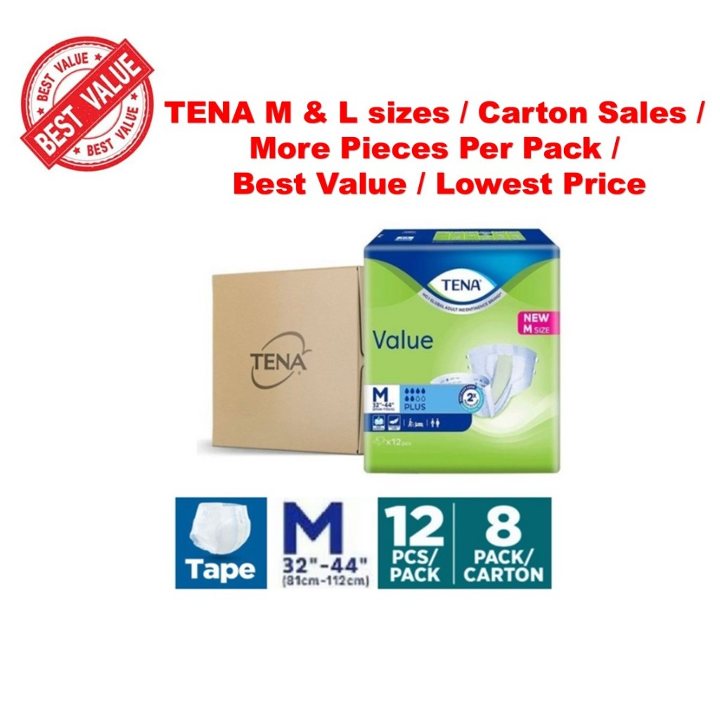 TENA Value Adult Diapers / Size M / Carton Sales / Lowest Price ...