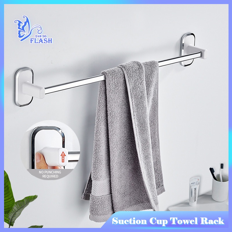 ⚡SG HOT SALE⚡Stainless Steel Suction Towel Rack Bathroom Toilet Wall ...
