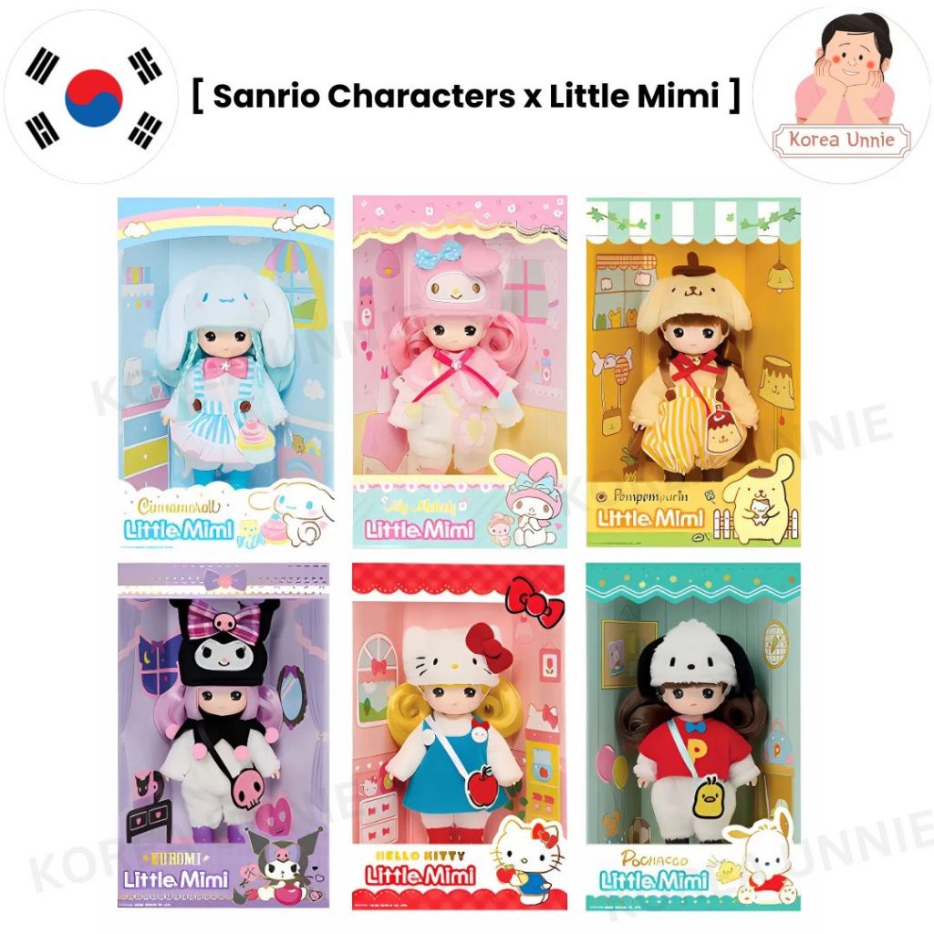 [ Sanrio Characters x Little Mimi ] 6 Styles Figure Doll Korean Toy ...