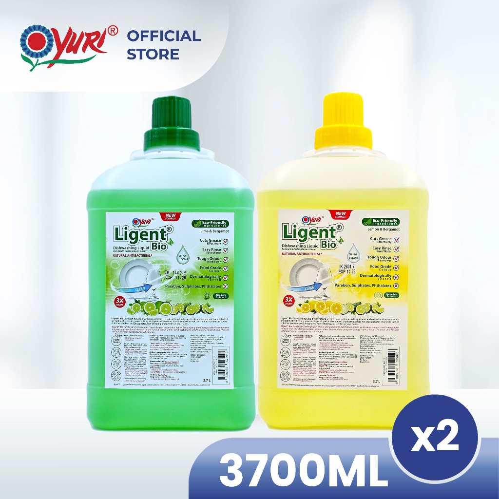 [Twin Pack] Yuri Ligent Bio Antibacterial Dishwashing Liquid 3700ml x2 ...