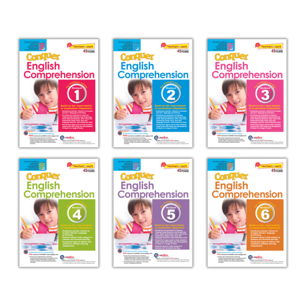 Conquer Comprehension For Primary Levels Workbook 1-6 Skill-based ...