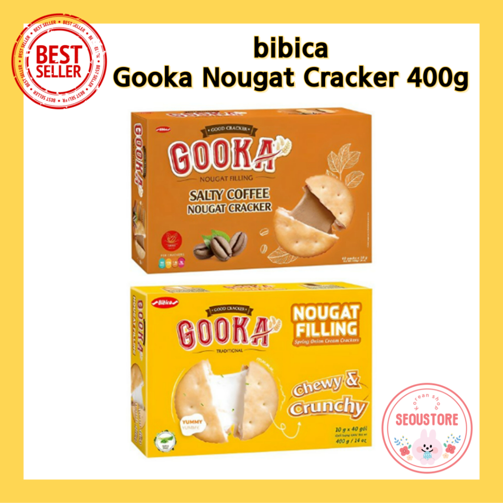 [bibica] Gooka Nougat Cracker 400g (Salty Coffee/Chewy&Crunchy ...
