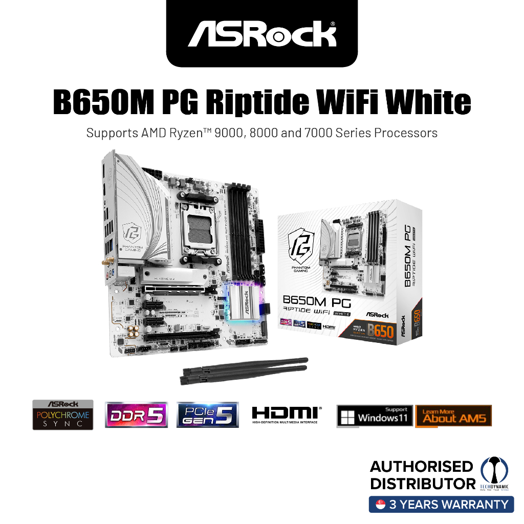 ASROCK B650M PG RIPTIDE WIFI White Motherboard | Shopee Singapore