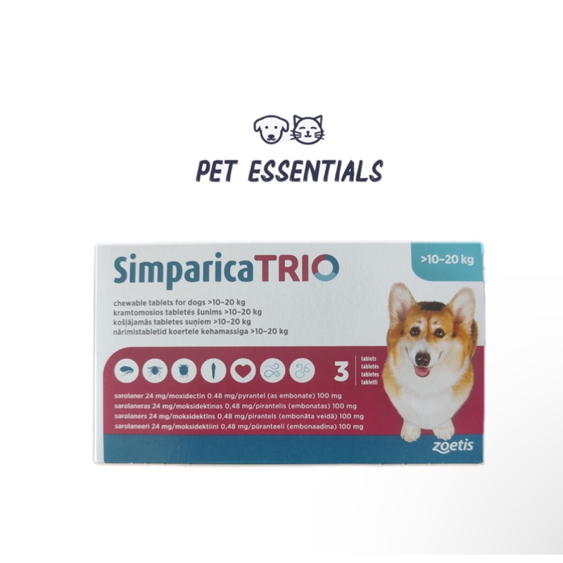 Simparica TRIO 10-20kg made in Belgium | Shopee Singapore