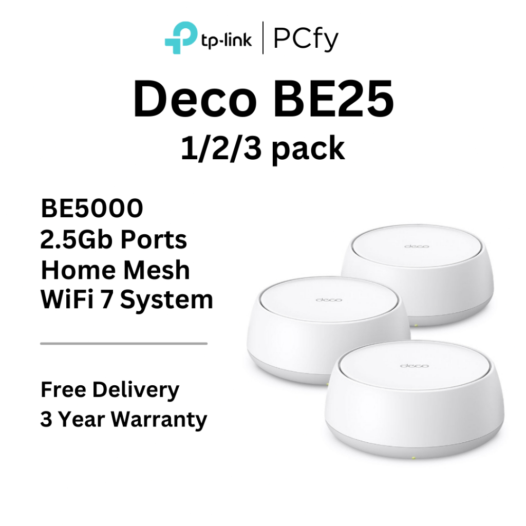 TP-LINK Deco BE25, BE5000 Whole Home Mesh WiFi 7 System 1/2/3 Pack | Shopee Singapore