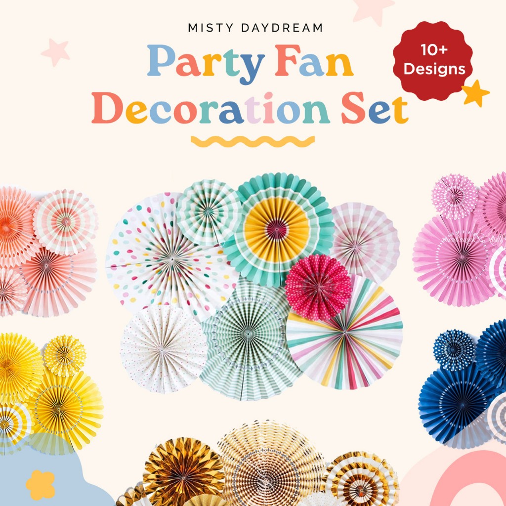 [SG Seller] Party Paper Fan Combo Set Party Supplies Party Decoration ...