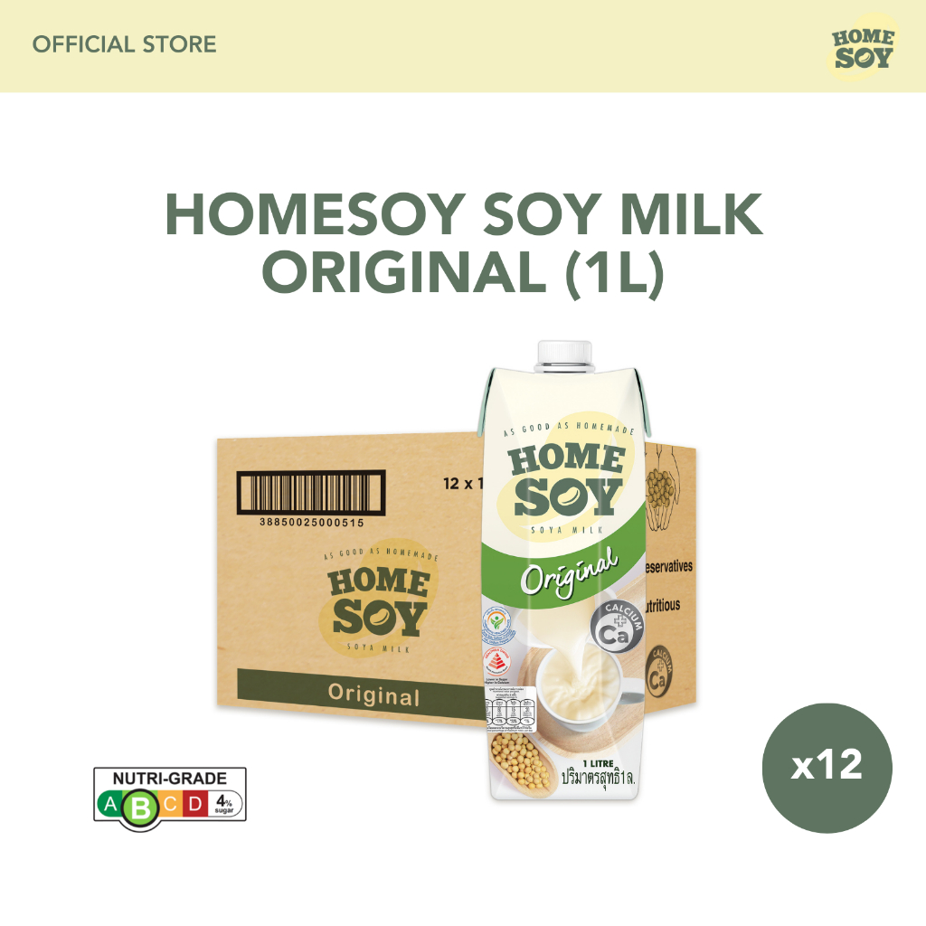 Homesoy Soya Milk Original 1L x 12 | Shopee Singapore