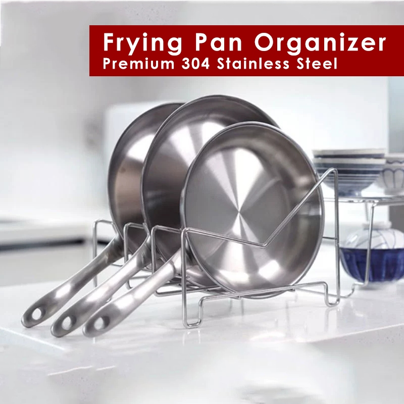 ArtLiving Frying Pan Organizer, Frying Pan Rack, Premium Stainless ...
