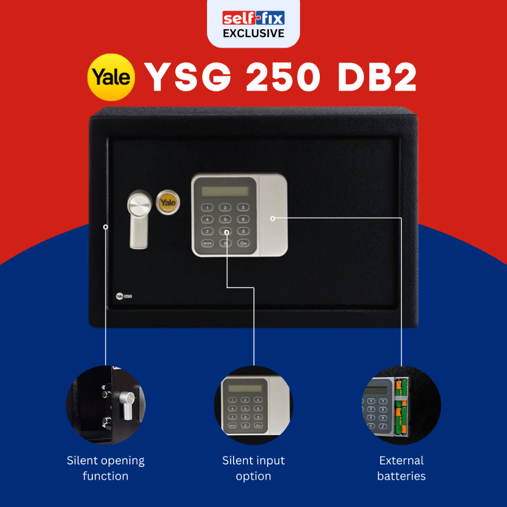 Yale YSG/250/DB2 Digital Home Medium Safe (250x350x250mm) (1-Year ...