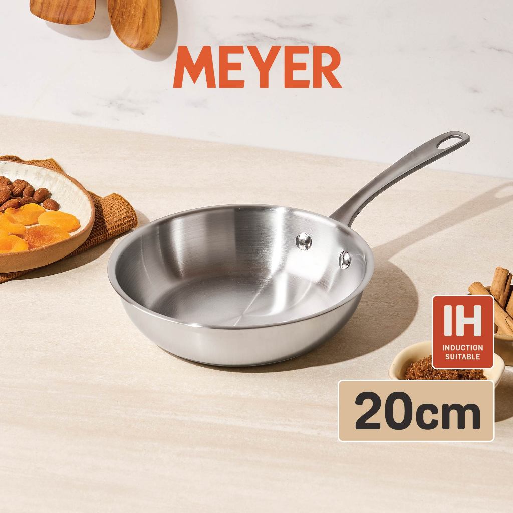 Meyer White Steel Series Stainless Steel 20cm Frypan | Shopee Singapore