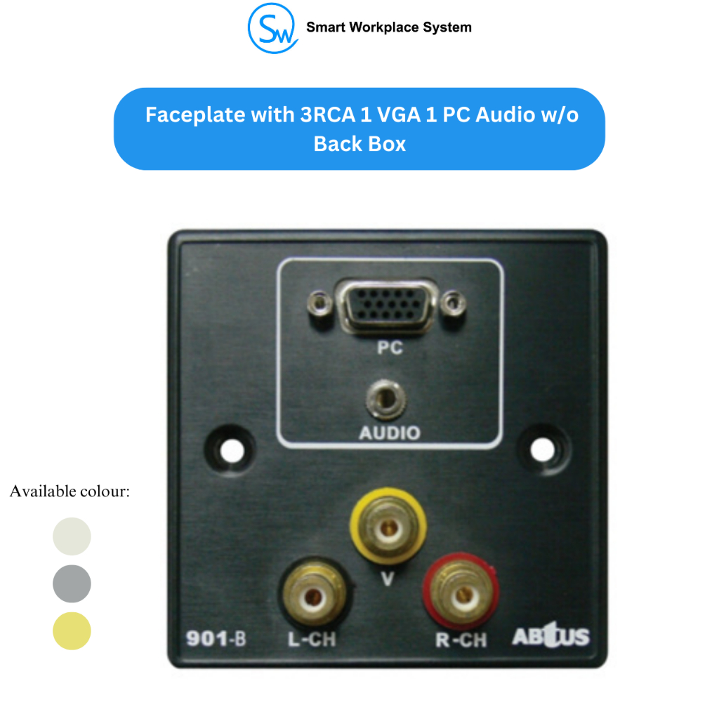 [Singapore seller] ABtUS IFP-901 Faceplate with 3RCA 1 VGA 1 PC Audio w ...