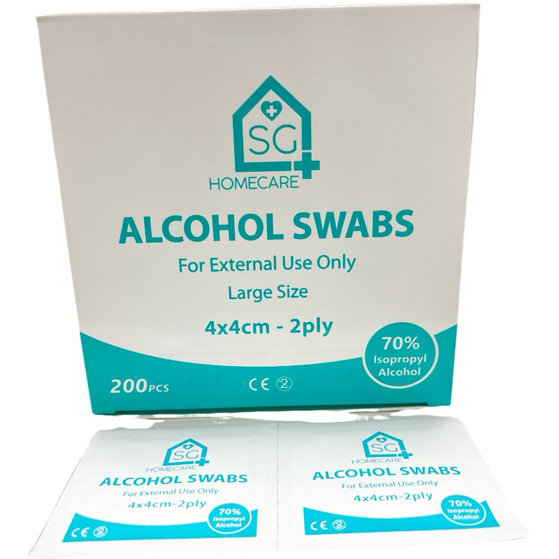 SG Homecare Medical Grade 70% IPA Alcohol swab / alcohol pad (4x4cm ...