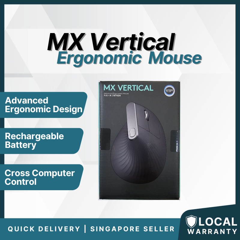 (SG) MX Vertical Wireless Mouse – Advanced Ergonomic Design Reduces ...