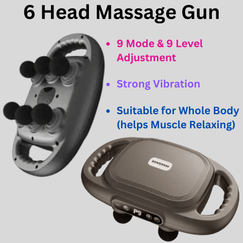 Six-head Massage Fascia Gun Muscle Massage Instrument Full Body Neck ...