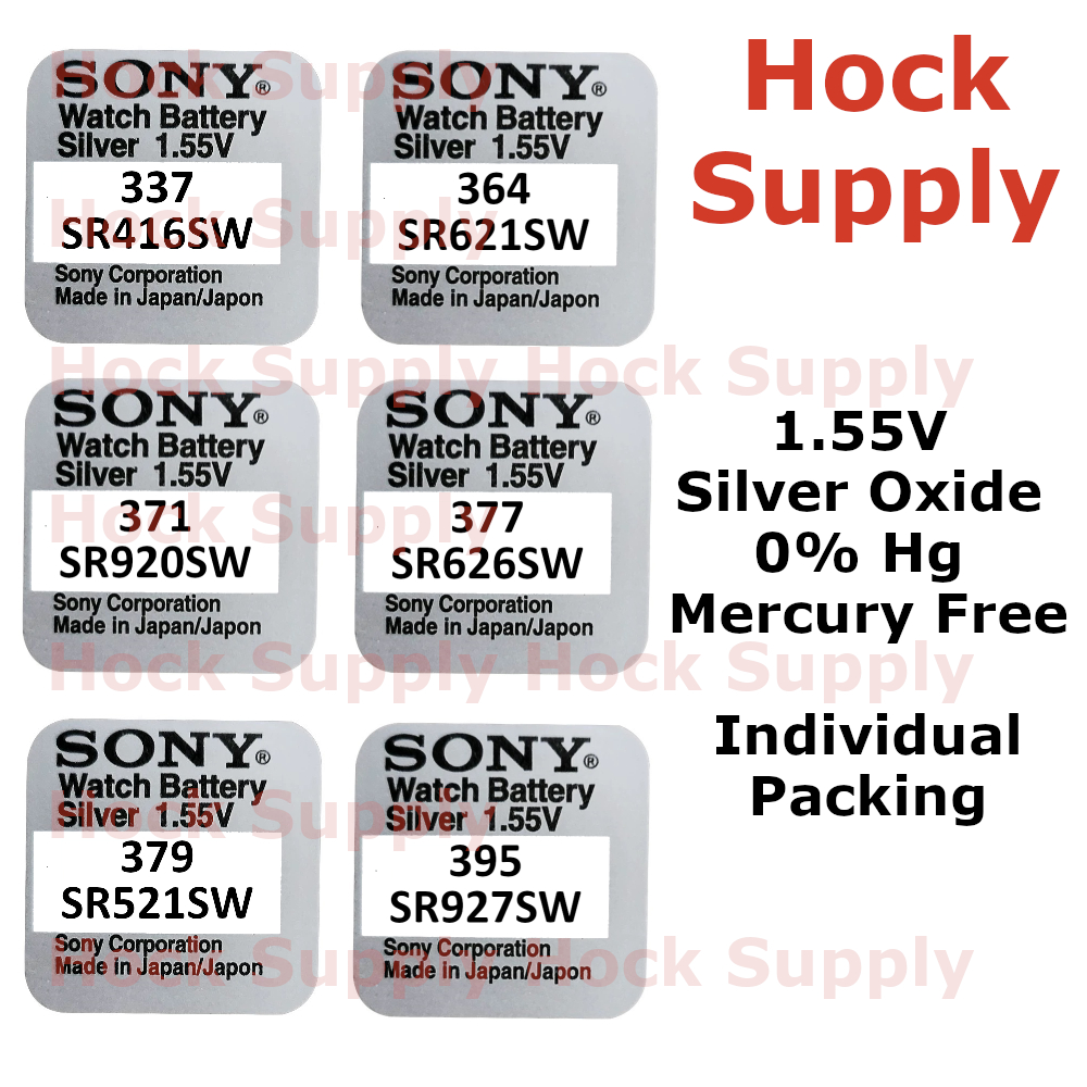 [MOQ 5] Sony 337/364/371/377/379/395 1.55V Silver Oxide 0% Hg Mercury ...