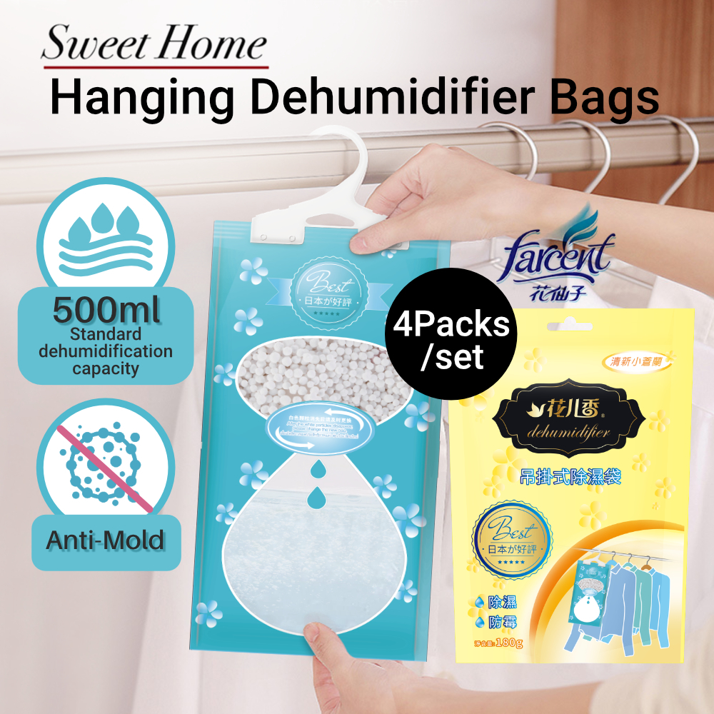 [4Packs/set]Farcent Hanging Dehumidifier Bag 500ml Standard Moisture ...
