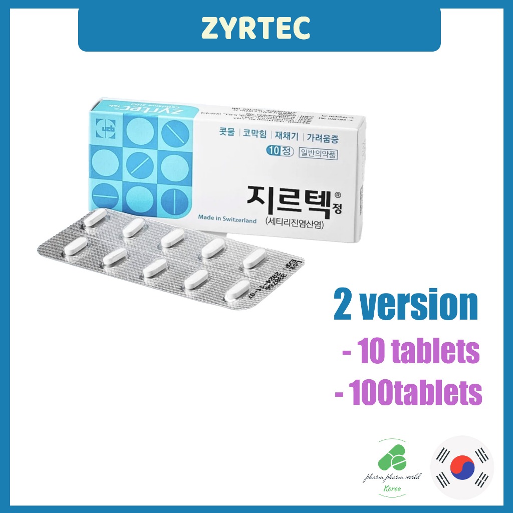 Zyrtec 24-Hour Allergy Relief Tablets | Cetirizine HCl 10mg | [10 ...