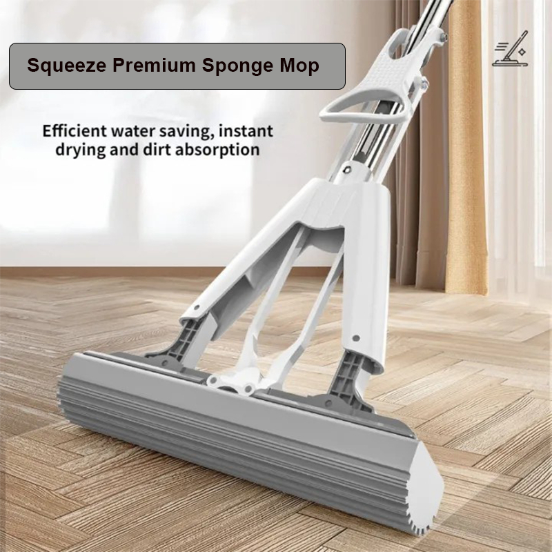 High Absorption Lazy Mop Hand Free Sponge Squeeze Dry Rubber Mop 28cm ...