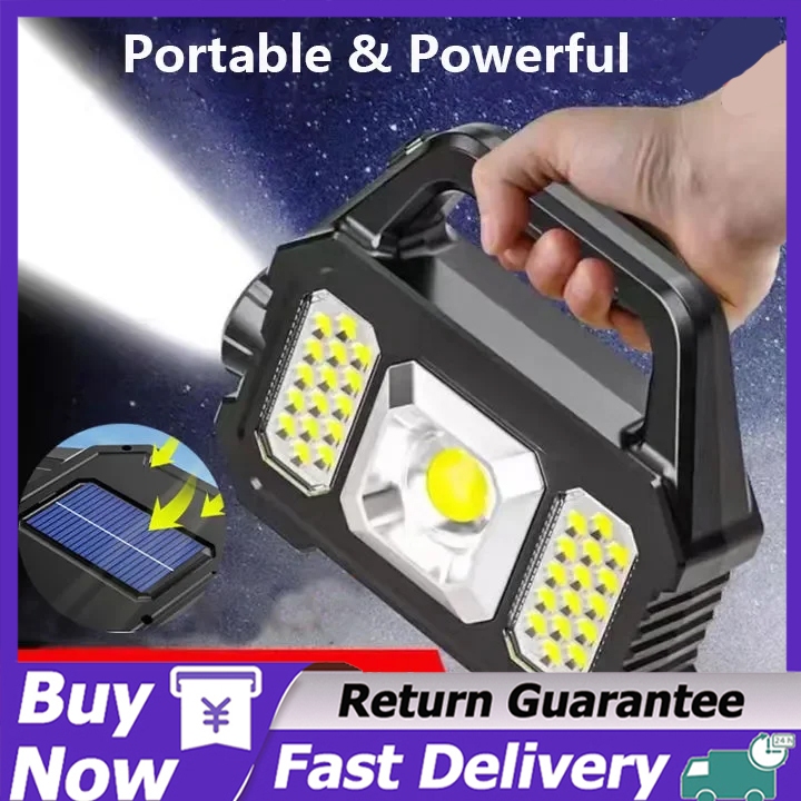 Solar LED Torch Light lampu suluh 500 Lumens USB Rechargeable Handheld ...