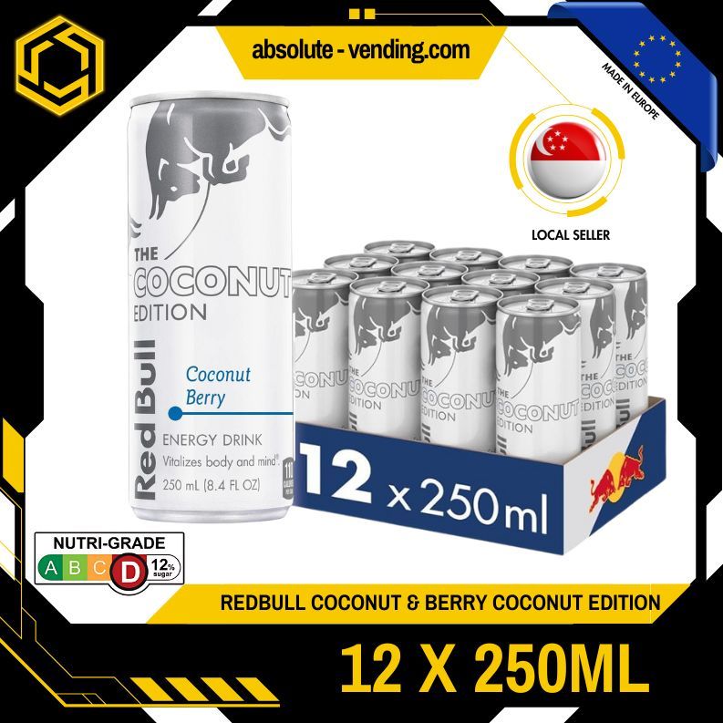 [SINGLE PACK] REDBULL Coconut & Berry 250ML X 12 (CAN) | Shopee Singapore